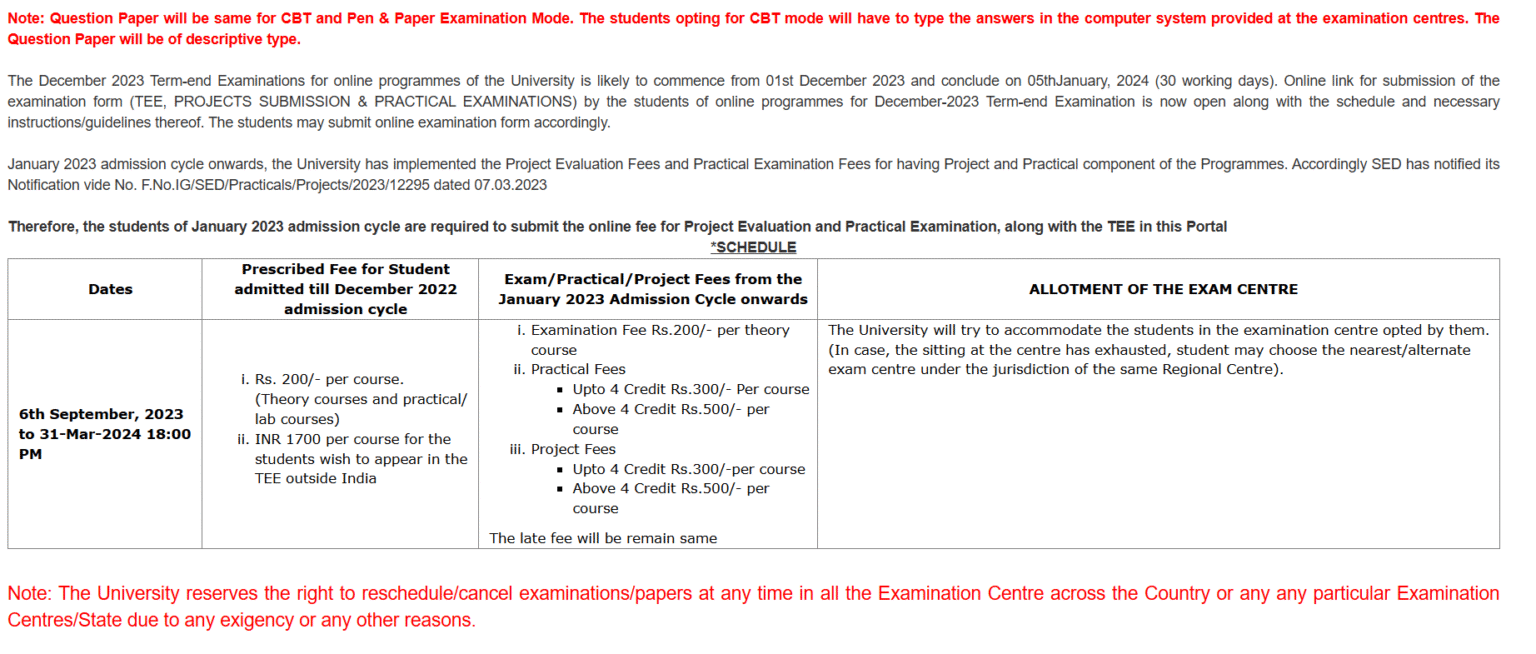 How To Fill IGNOU Exam Form: A Step-by-Step Guide - SUBEXAM