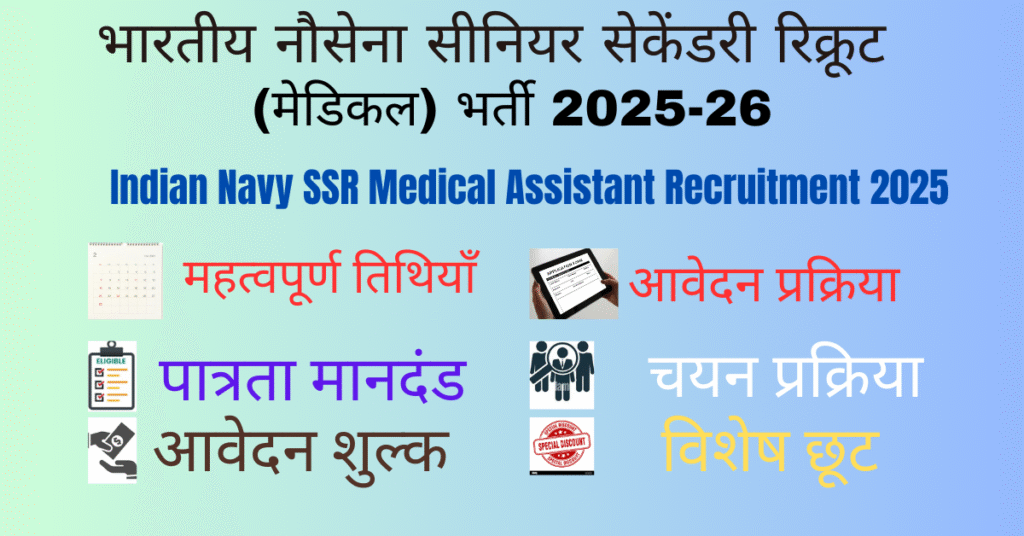 Indian Navy SSR Medical Assistant Recruitment 2025 | भारतीय नौसेना ...